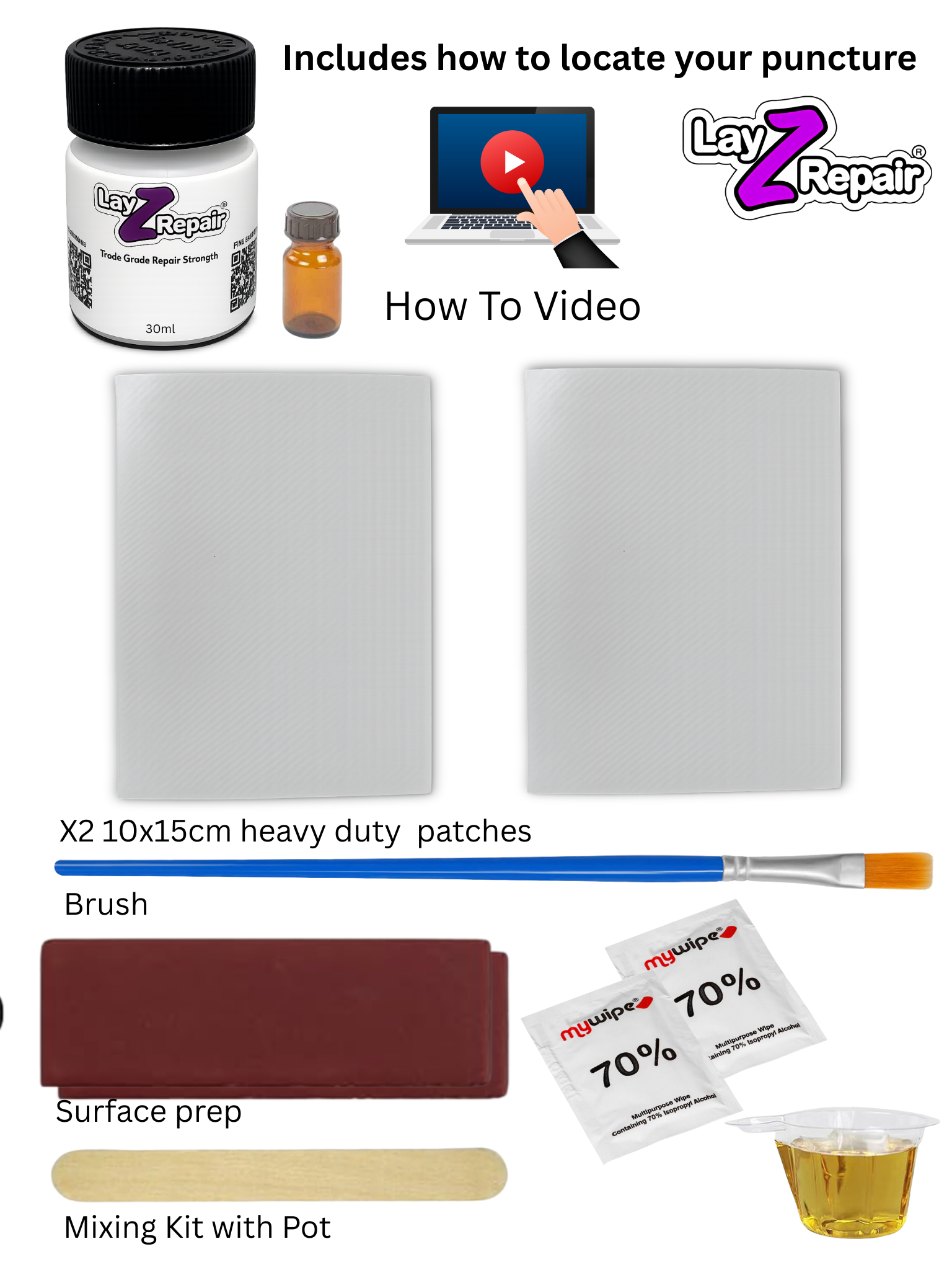 Light Grey Hot Tub Repair Kit | LayZrepair® Inflatable Hot Tub Repairs ...